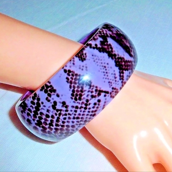 Jewelry | Vintage Lucite Snakeskin Bangle Bracelet | Poshmark